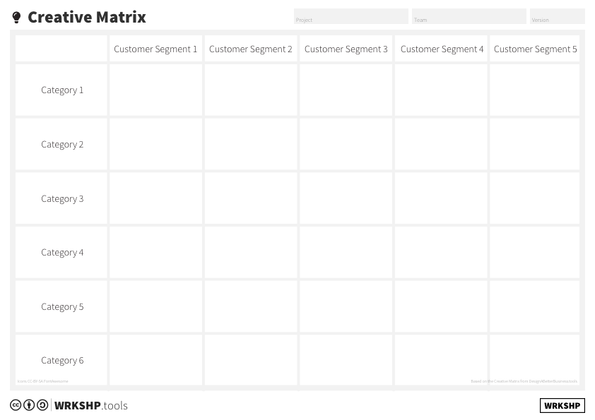 WRKSHP.tools | Creative Matrix